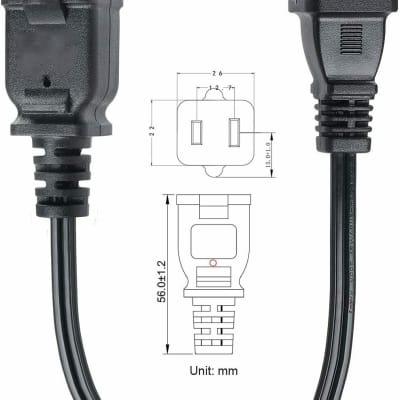 5Core AC Power Cord 12 Ft S Polarized Male to Female 2 Prong | Reverb