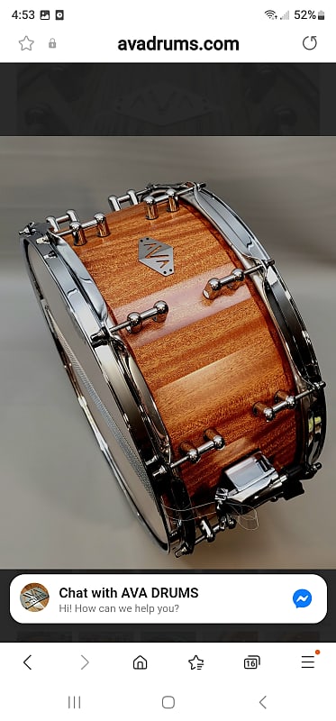 AVA African Mahogany Stable Stave 15x7 Snare Drum 2022 - | Reverb