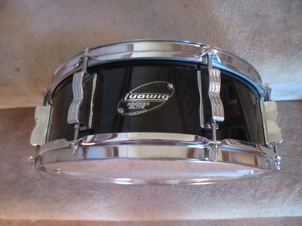 Ludwig Rocker Elite 14 X 5 Snare Drum, Gloss Black Lacquer, | Reverb
