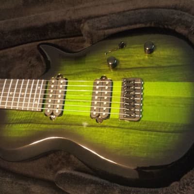 Kiesel SCB7 2015 - Translucent moss green on black limba | Reverb
