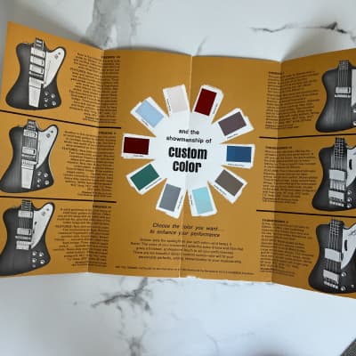 Circa 1964 Gibson Thunderbird Firebird Custom Color Chart | Reverb
