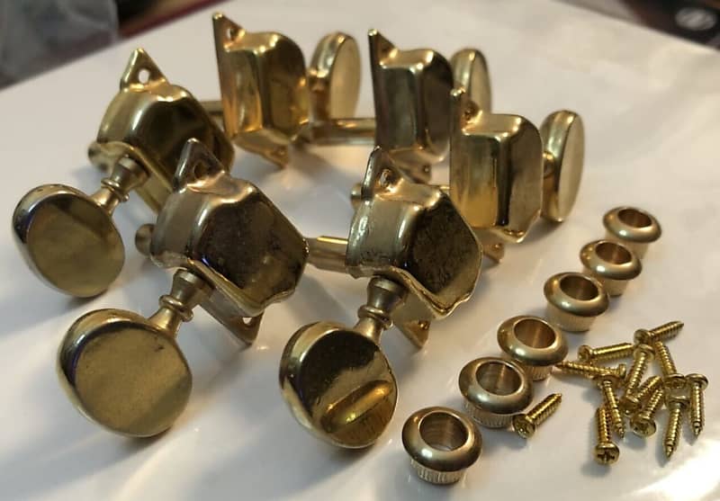 Vintage Gold Electric Guitar 3x3 Tuner Set With Screws And | Reverb