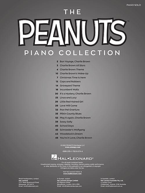 The Peanuts Piano Collection Piano Solo Songbook | Reverb