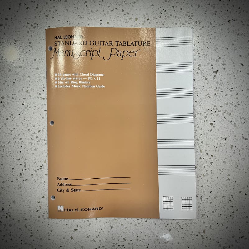 Hal Leonard Standard Guitar Tablature Manuscript Paper | Reverb