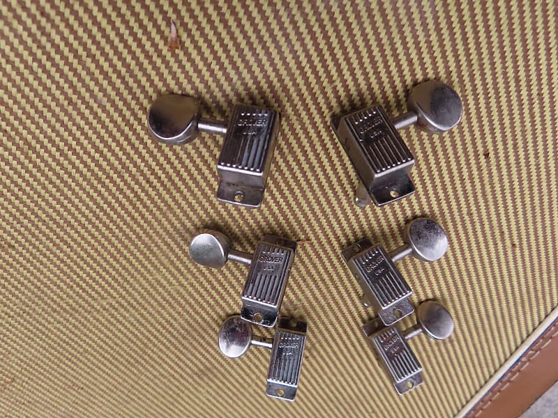 GROVER USA 3-3 SIDE MACHINE HEAD 1960's NICKEL TUNERS RARE! | Reverb