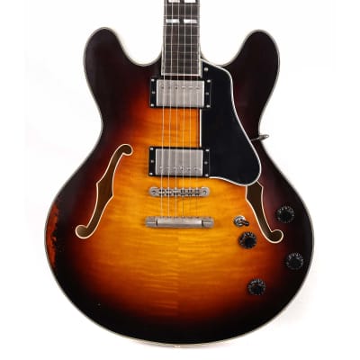 Eastman T59/V-SB Thinline Archtop Electric Guitar Sunburst | Reverb