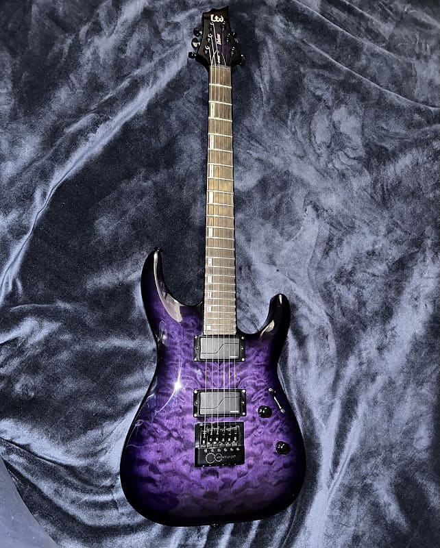 ESP LTD Ltd ESP Ltd H-1000 Evertune Qm 2024 - See Thru Purple | Reverb