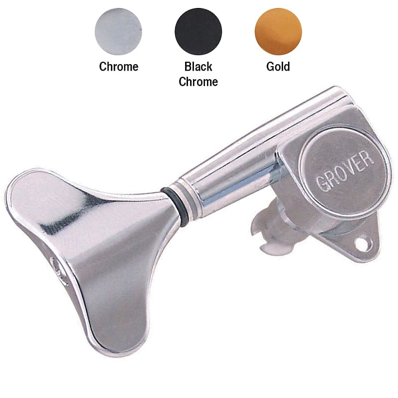 Grover Mini Bass Machineheads ~ 4 in-line ~ Black Chrome | Reverb UK