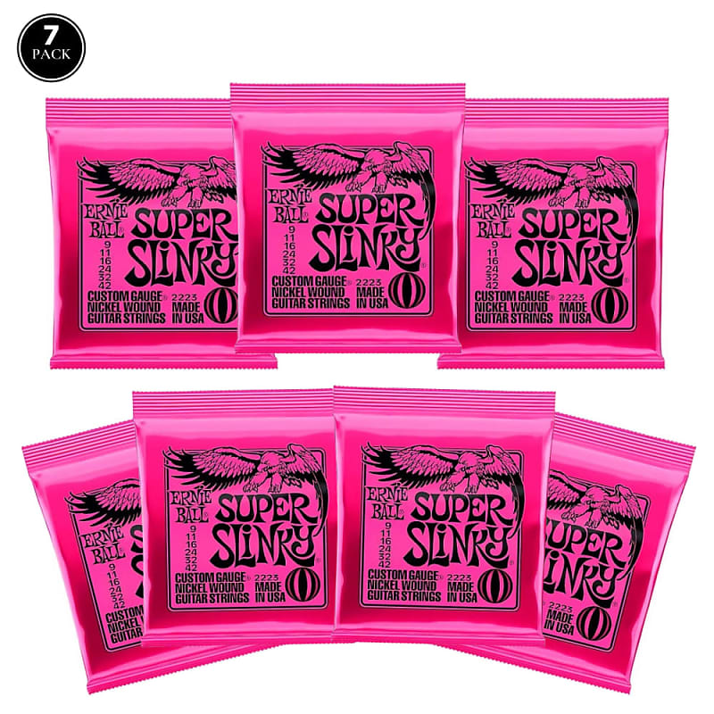 2223 Ernie Ball Super Slinky 9-42 Electric Guitar Strings 7 | Reverb