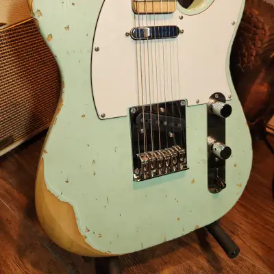 Squier Partscaster Telecaster N/A Distressed Mint Green | Reverb