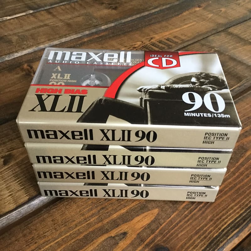 Maxell Type II High Bias 90 Minute Blank Cassette Tapes (4 | Reverb
