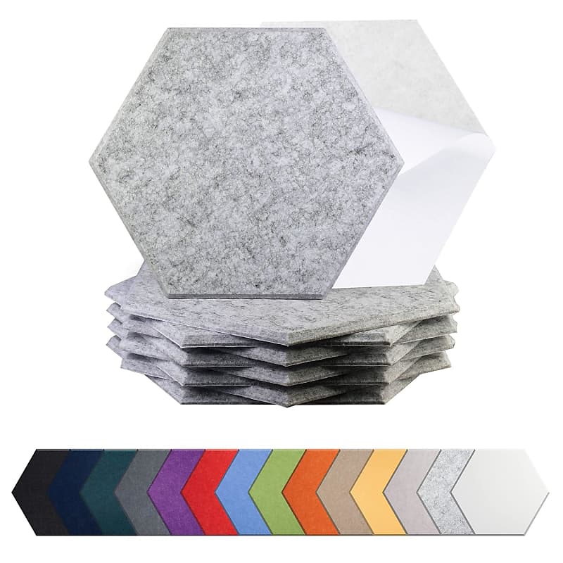 High Density Hexagonal Acoustic Panels - Large Size Self | Reverb