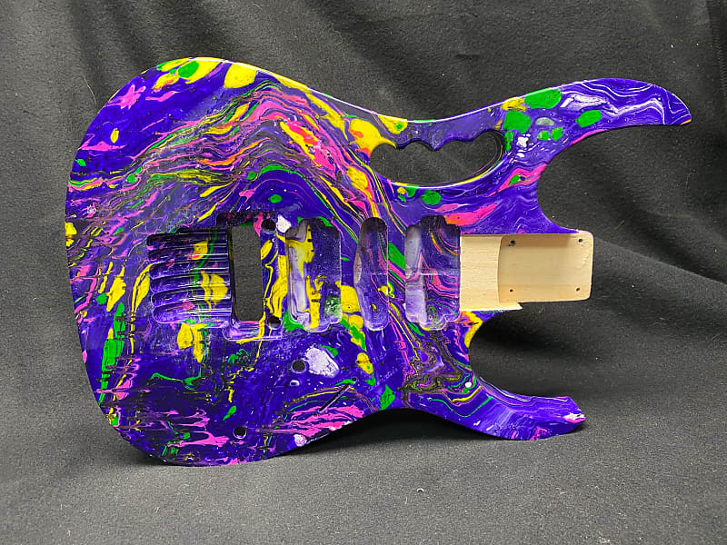 Swirled Basswood 6 string Jem style guitar body, HSH, OSNJ - | Reverb