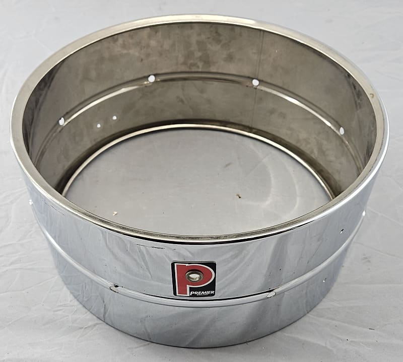 Premier 14x6.5 Steel Snare Shell 1980s - Chrome | Reverb