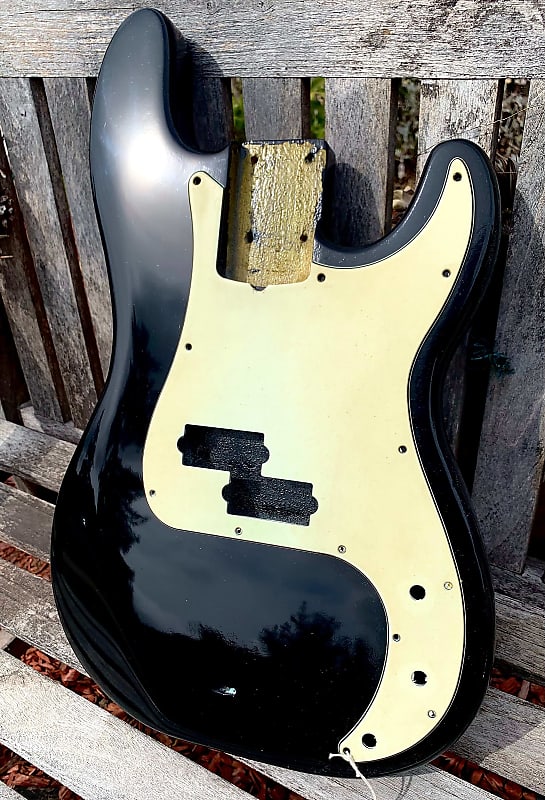 P Bass BODY BLACK EBONY Aged Patina Closet classic INCLUDES | Reverb