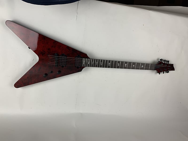 Schecter V-1 Apocalypse Red Reign Electric Guitar Prototype | Reverb