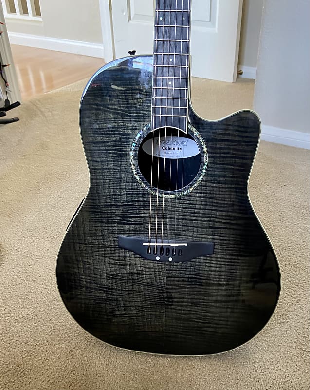 Ovation Acoustic/Electric - Quilted Black | Reverb