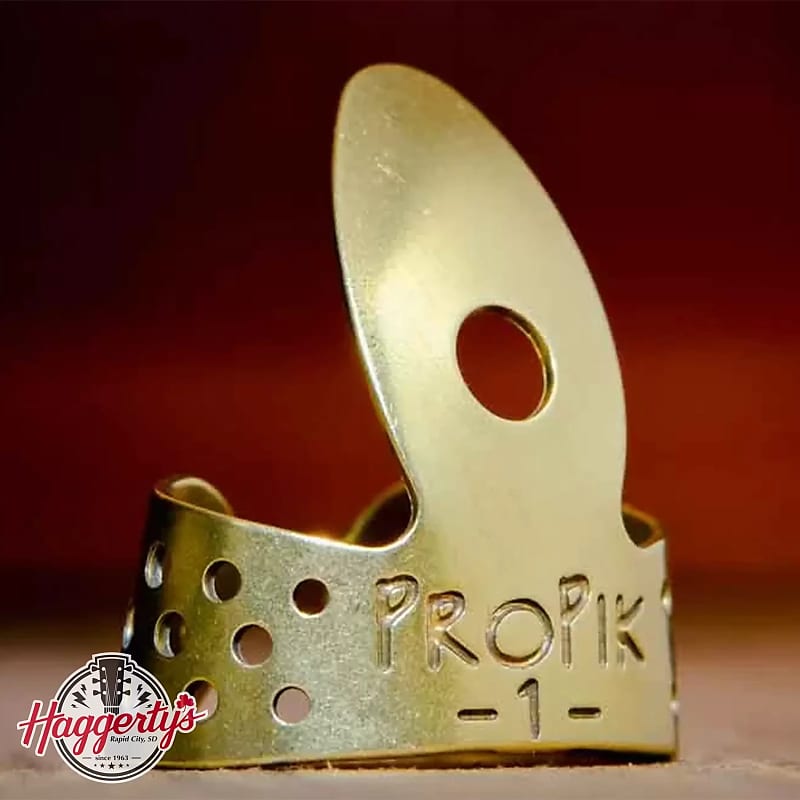 ProPik Brass Standard Fingerpick, #1, Straight | Reverb
