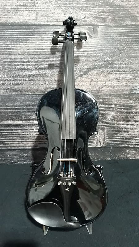 CVNAE Electric Glossy Ebony Violin with Case and Bow (King of | Reverb