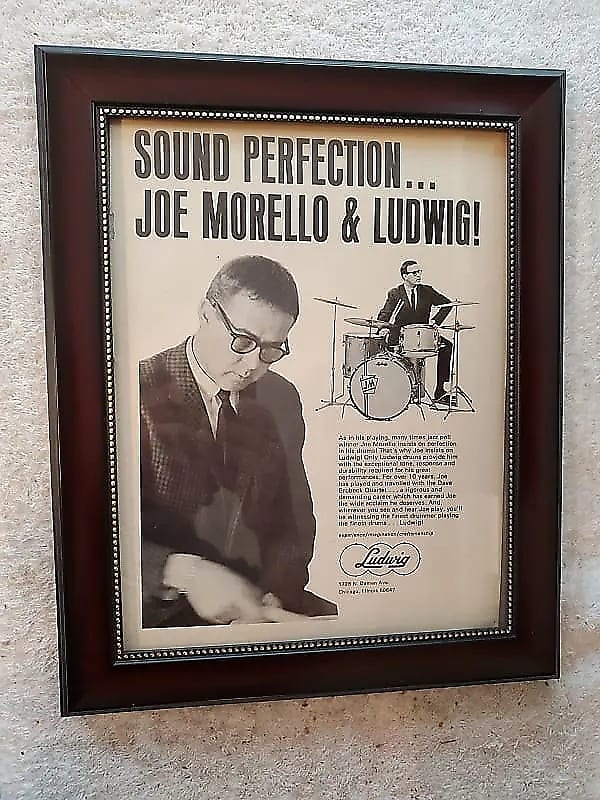1967 Ludwig Drums promotional Ad Framed Joe Morello Original | Reverb