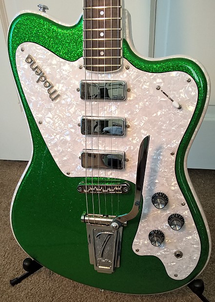 Italia Modena--Green Sparkle; Mint Cond; 3 Wilkinson | Reverb