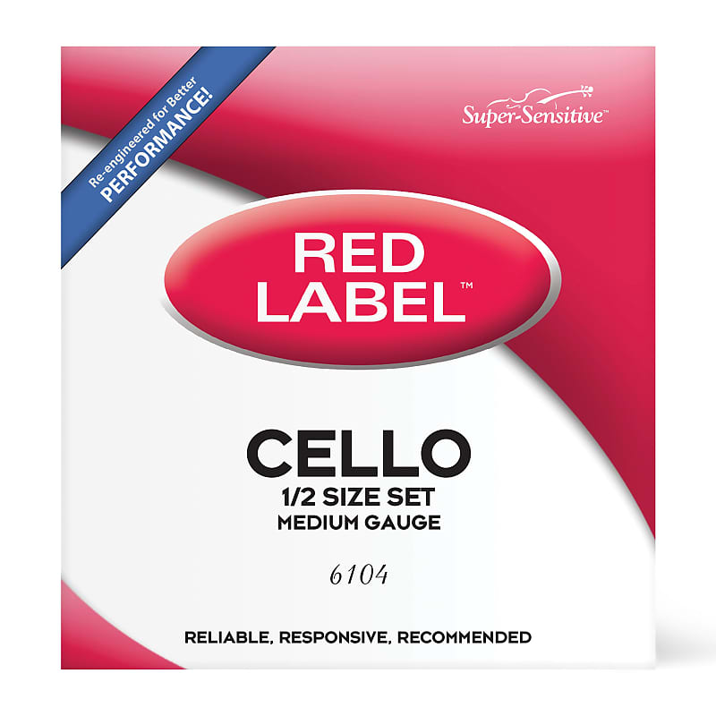 Red Label Cello String Set 1/2 Medium | Reverb