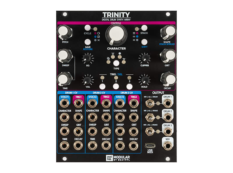 Modbap Modular Trinity 3-Channel Digital Drum Synth Array | Reverb