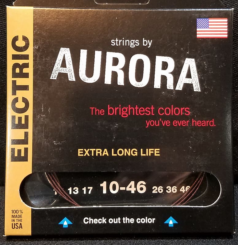 2 sets Aurora Premium Coated Electric Guitar Strings Black 10 | Reverb