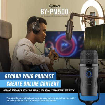 Boya BY-PM500 USB Condenser Microphone w/ Stand for | Reverb