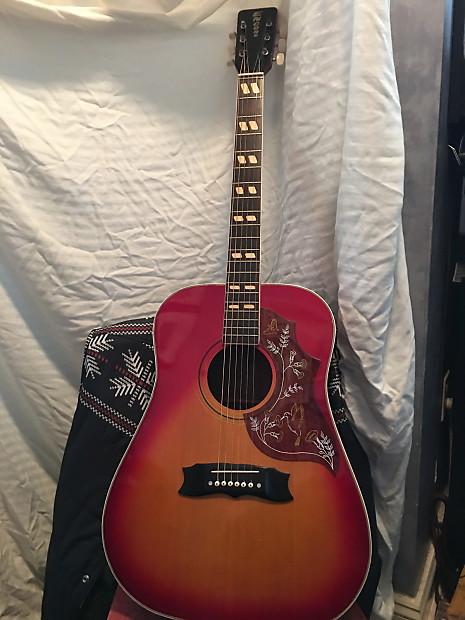 encore acoustic guitar 1970's cherry sunburst | Reverb Canada