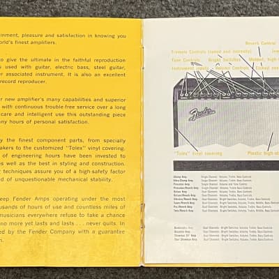 Fender Amplifier Operators Guide Pamphlet CBS Mid-60’s | Reverb