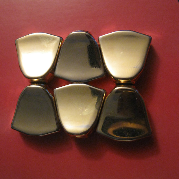 Nos 6 pcs Grover Tulip / Keystone Buttons Gold w/ screws | Reverb
