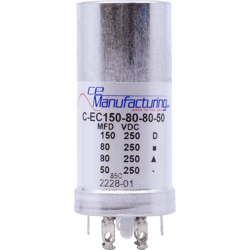 Capacitor - CE Mfg., 250 V, 150/80/80/50 μF | Reverb