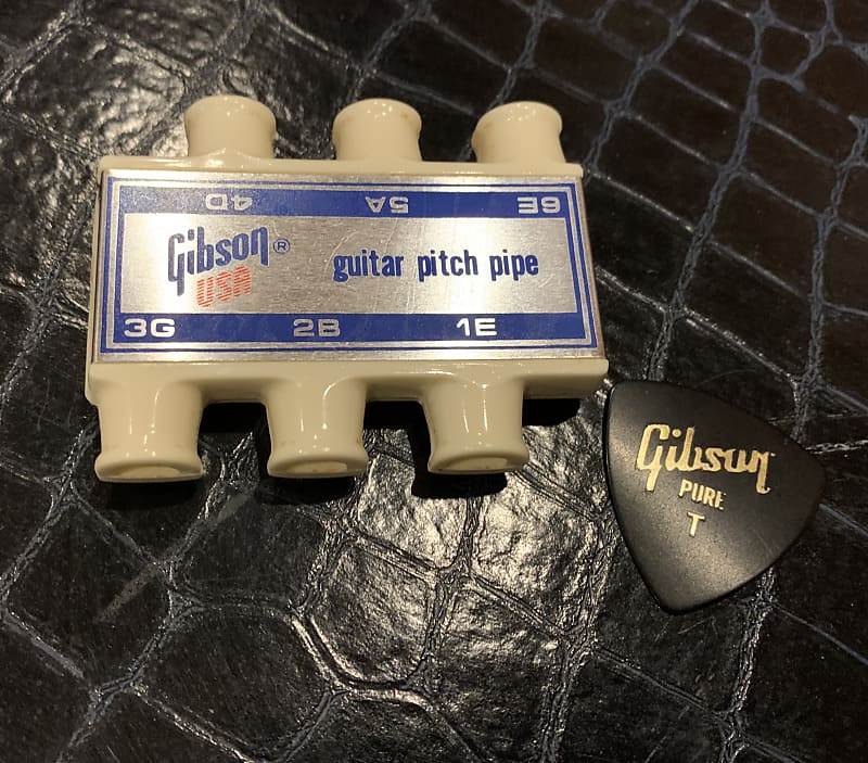 1980’s Gibson guitar pitch tuner and pick | Reverb