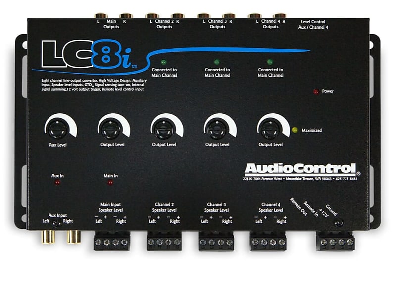 Audiocontrol LC8i Black 8-Channel Line Output Converter Aux | Reverb