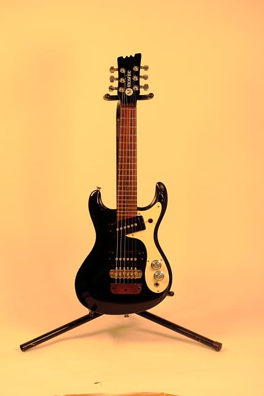 Rare Mosrite MINI 1990 All Black Model with an original gig | Reverb