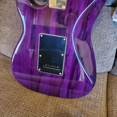 Warmoth Stratocaster Flame Purple | Reverb