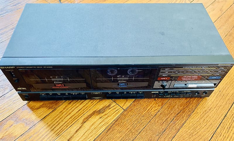 Sharp RT-W500 Dual Cassette deck with two mic/line inputs | Reverb