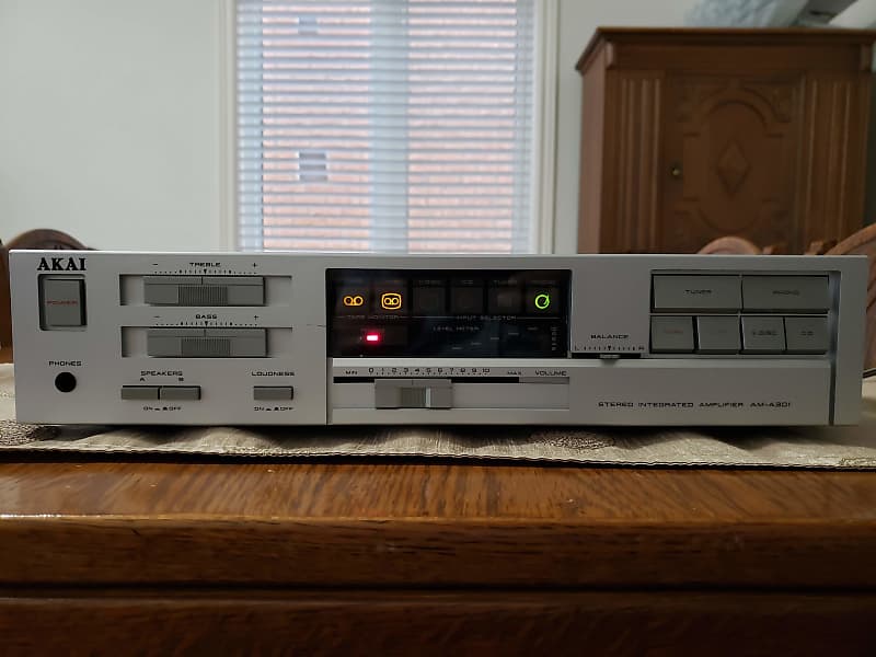 Akai AM-A301 60W Integrated Amplifier 1986 Silver | Reverb
