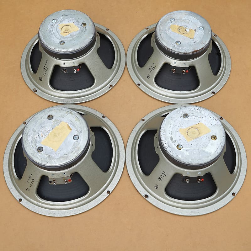 Quad Vintage 1975 Celestion G12H 8 Ohm T1234 75Hz Creambacks | Reverb