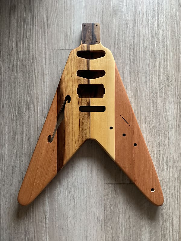 Weasel Guitars Semi-Hollow Flying V/Strat Hybrid body | Reverb Canada