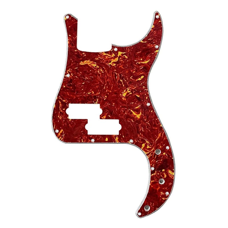 13-Hole Precision Bass Pickguard - 4-Ply Red Tortoise | Reverb