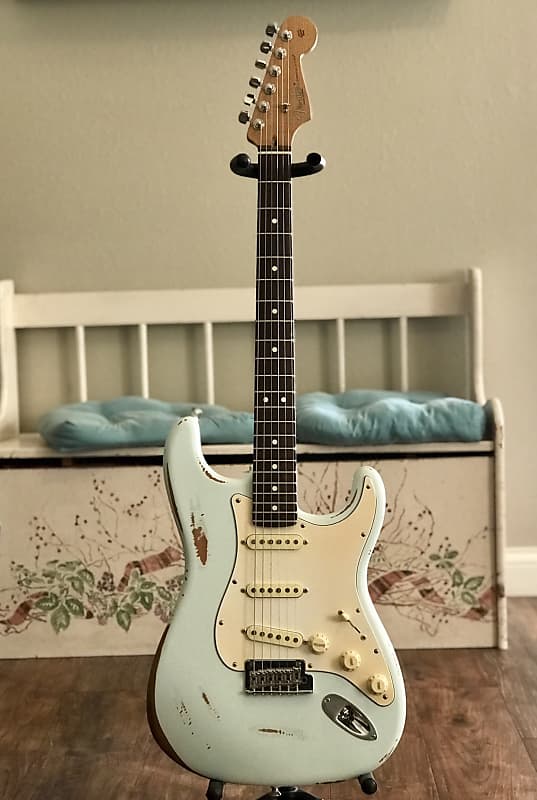 Reliced Fender American Stratocaster Sonic Blue | Reverb Canada