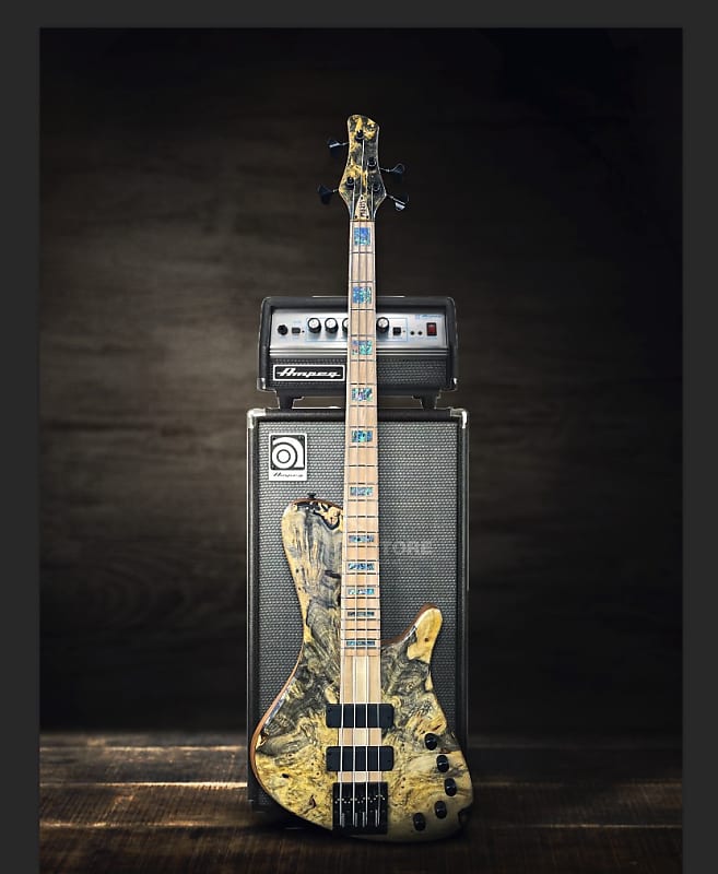 MGbass WaveBird burl 4 strings - Bartolini pickup & preamp | Reverb