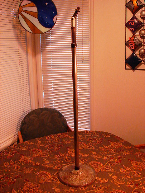 Vintage or Antique Microphone Mic Stand w/Cast Iron Base | Reverb
