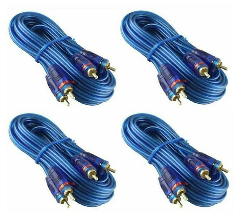 4 Raptor (Metra) 20' Neon Blue Series RCA Audio Cable | Reverb