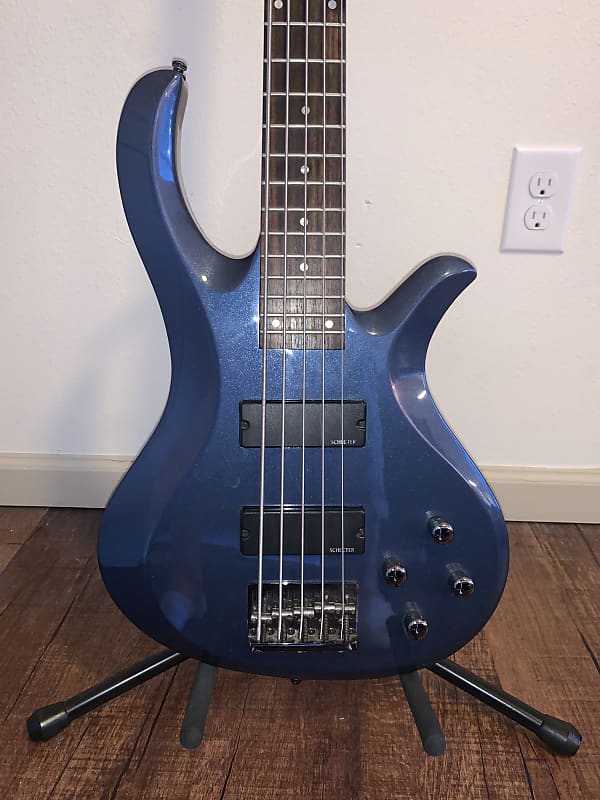 Schecter Riot - 5 Deluxe Dark Metallic Blue | Reverb