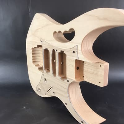 Unfinished 6 string, Jem style Alder guitar body, rear route, | Reverb