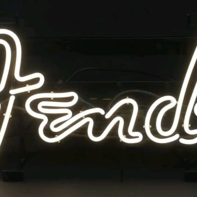 New Fender Spaghetti Logo White Neon Light Up Sign Killer | Reverb