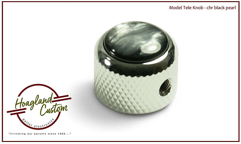 Q-Parts Chrome Dome Tele Knob w/Acrylic Black Pearl Inset - | Reverb